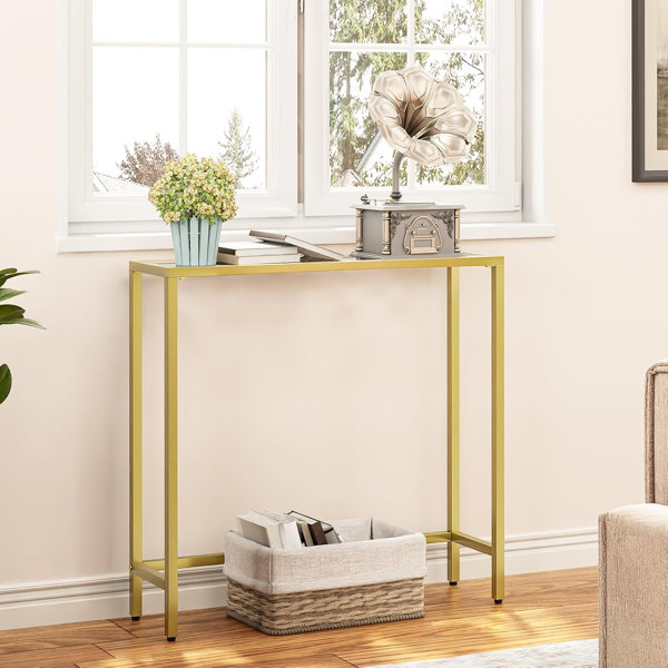 Mercer41 Narrow Console Table, Tempered Glass Sofa Table, Small Side Table, Modern Entryway ...